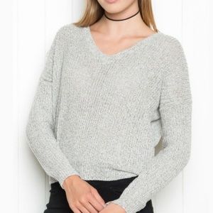 Brandy Melville Sweaters | Oversized Grey V Neck Sweater | Poshmark